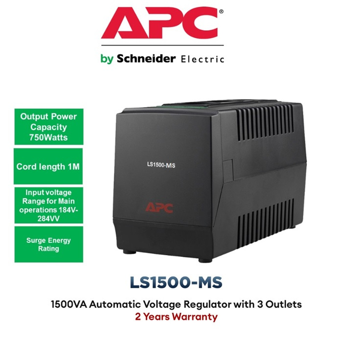 APC LS1500-MS AVR Line-R 1500VA, 240V, Automatic Voltage Regulator, 3 ...