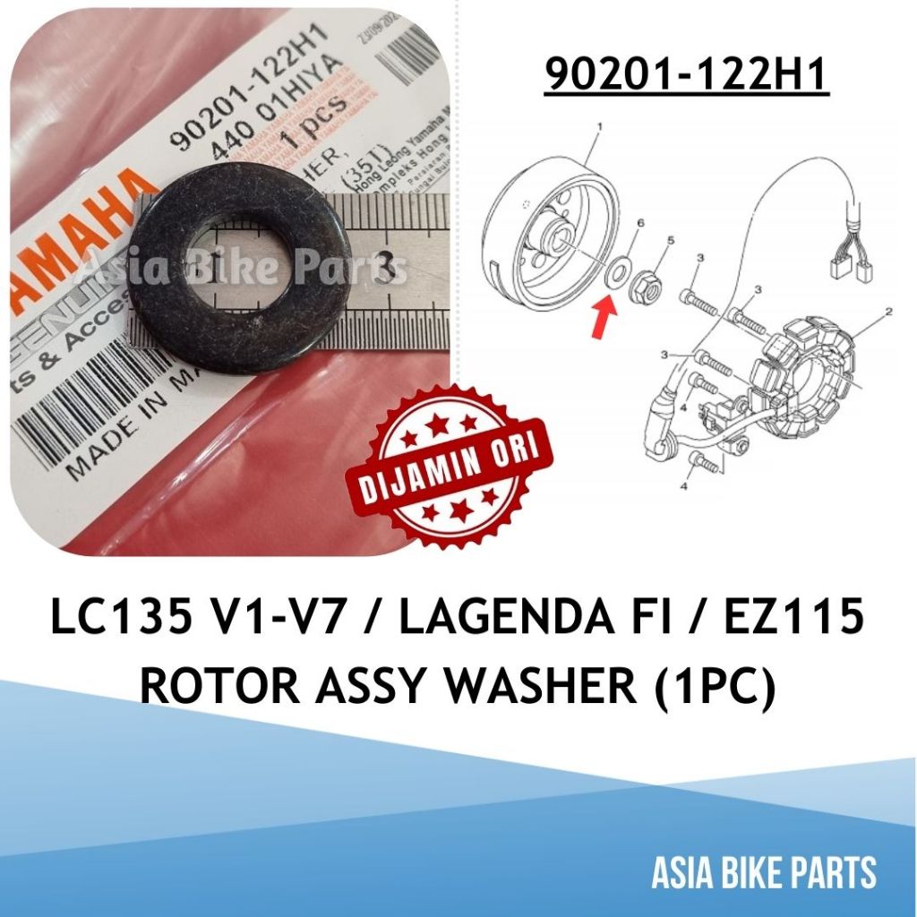 Yamaha LC135 V1 V2 V3 V4 V5 V6 V7 / Lagenda FI / EZ115 Rotor Assy ...