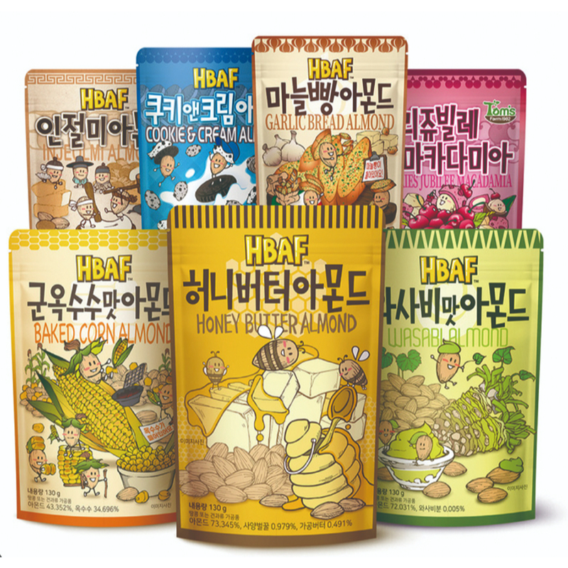 LOCAL HBAF Korean Honey Butter Almond Snack wasabi garlic bread cherry jubilee 40g 120g 190g 杏仁 ...