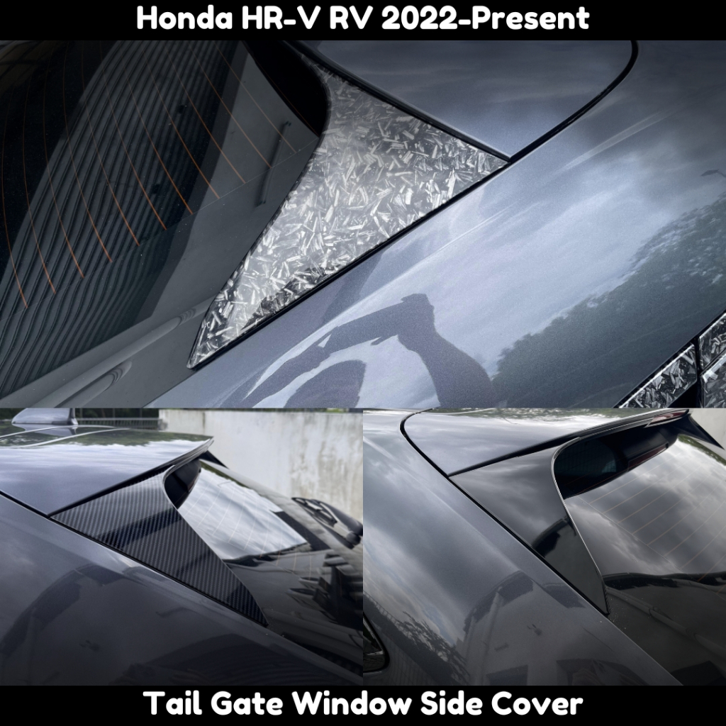 Honda HRV HR-V RV 2022-2024+ Forged Carbon Trim&Glossy Black Tail Gate ...