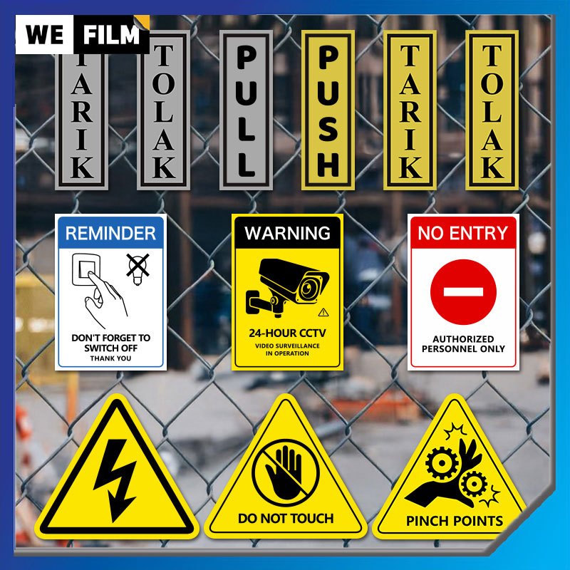 Warning Stickers Danger Banning Signage Do not touch No Entry Tolak ...