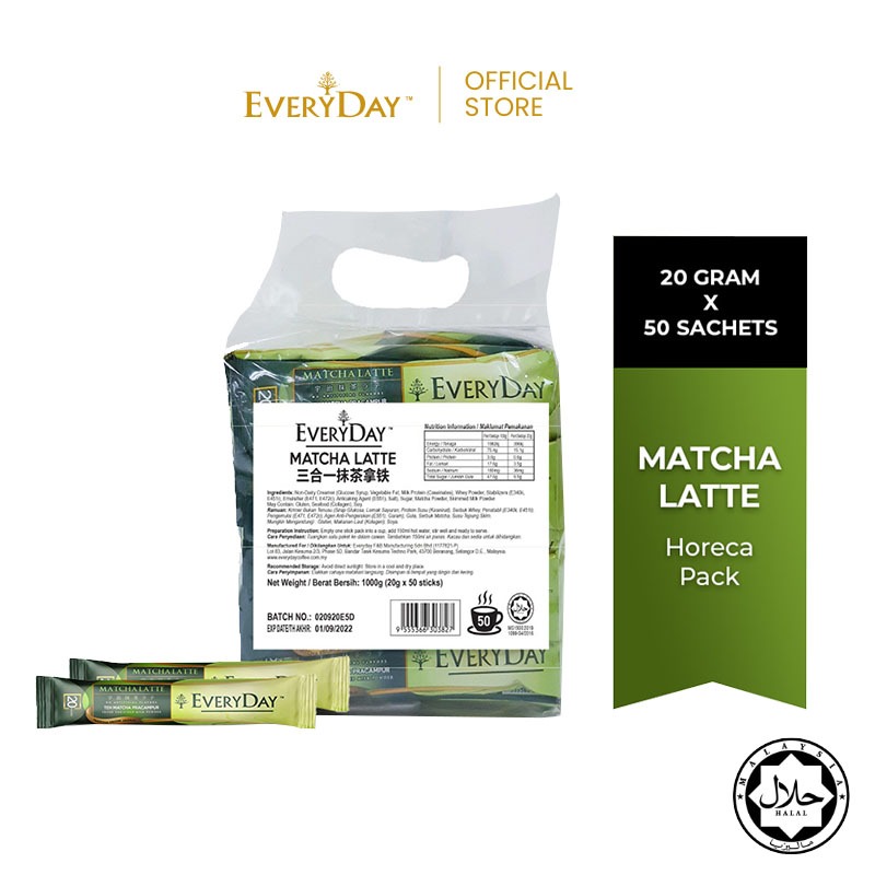 EVERYDAY Matcha Latte Horeca Pack (20g x 50 Sachets) | Shopee Philippines