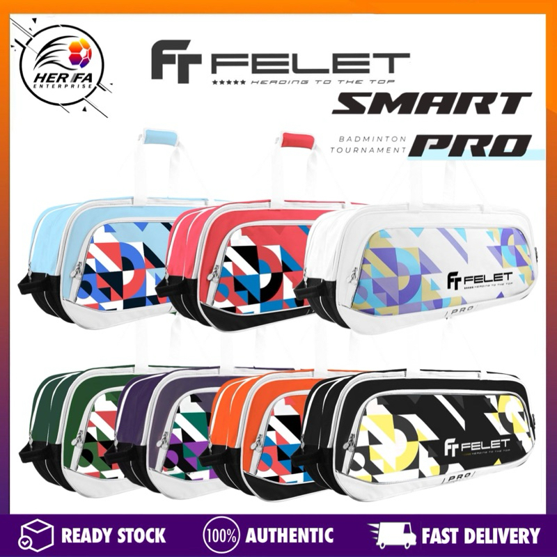 FELET Smart Pro Tournament Bag Badminton Racquet Backpack Double Zip ...