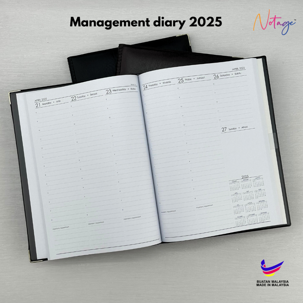 Diary Management 2025 Hard Leather Diary Diary Diary Diary Calendar ...