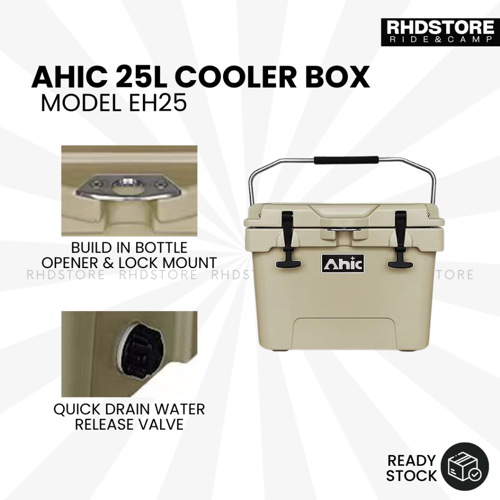 AHIC Camping Cooler Box 25 Liter (EH25) Rotomolded Heavy duty Outdoor ...