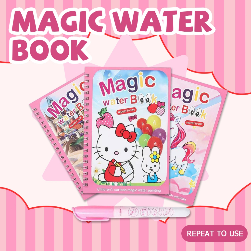 Children's Magic Water Drawing Notebook with Repeatable Graffiti and ...