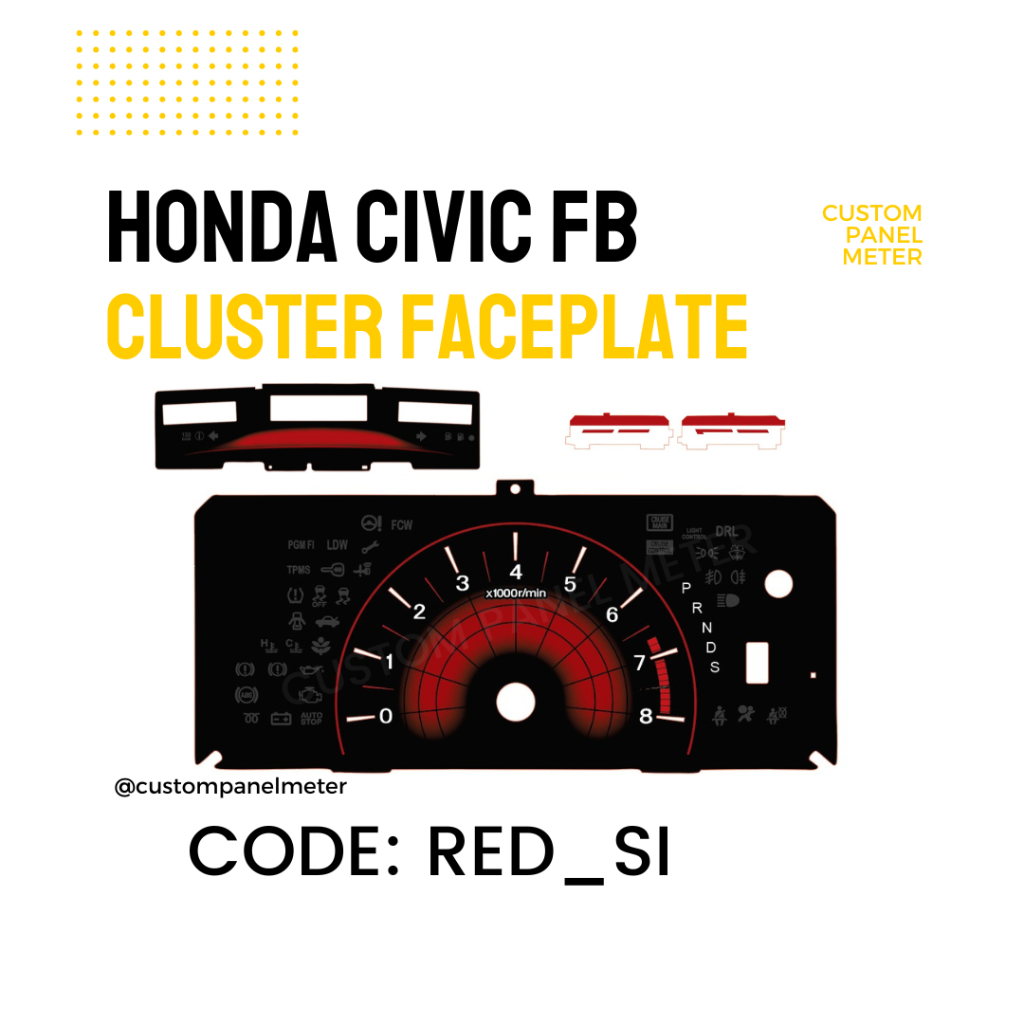HONDA CIVIC FB CLUSTER FACE PLATE PANEL METER SPEEDOMETER | Shopee ...