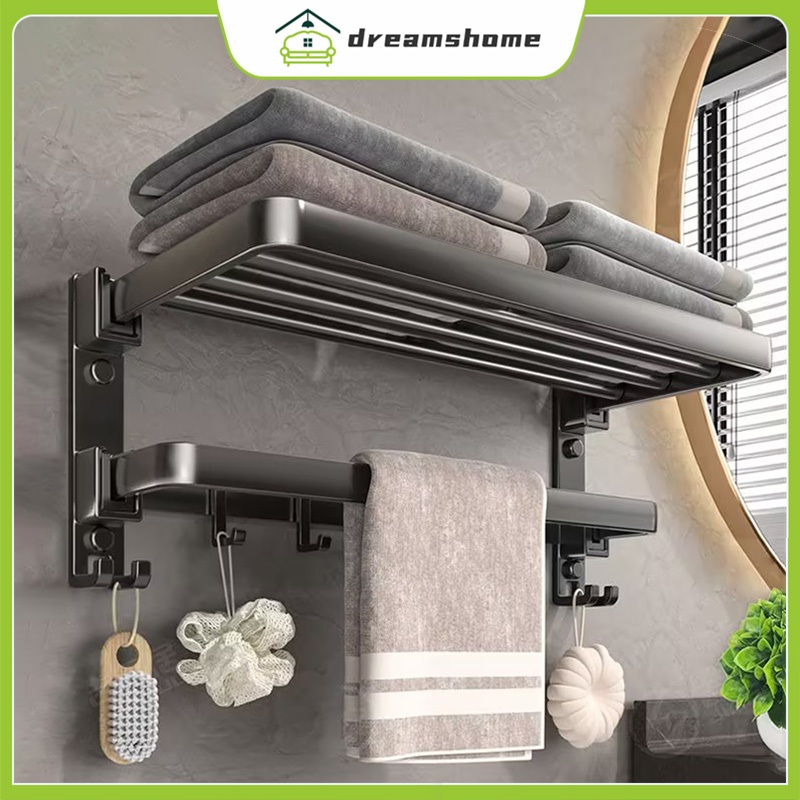 Foldable Bathroom Rack Corner Storage Shelf Shampoo Rak Toilet ...