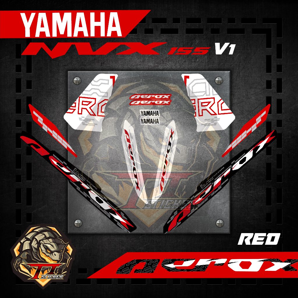 YAMAHA AEROX/NVX 155 V1 2024 AEROX EDITION DESIGN CUSTOM STICKER STRIPE ...