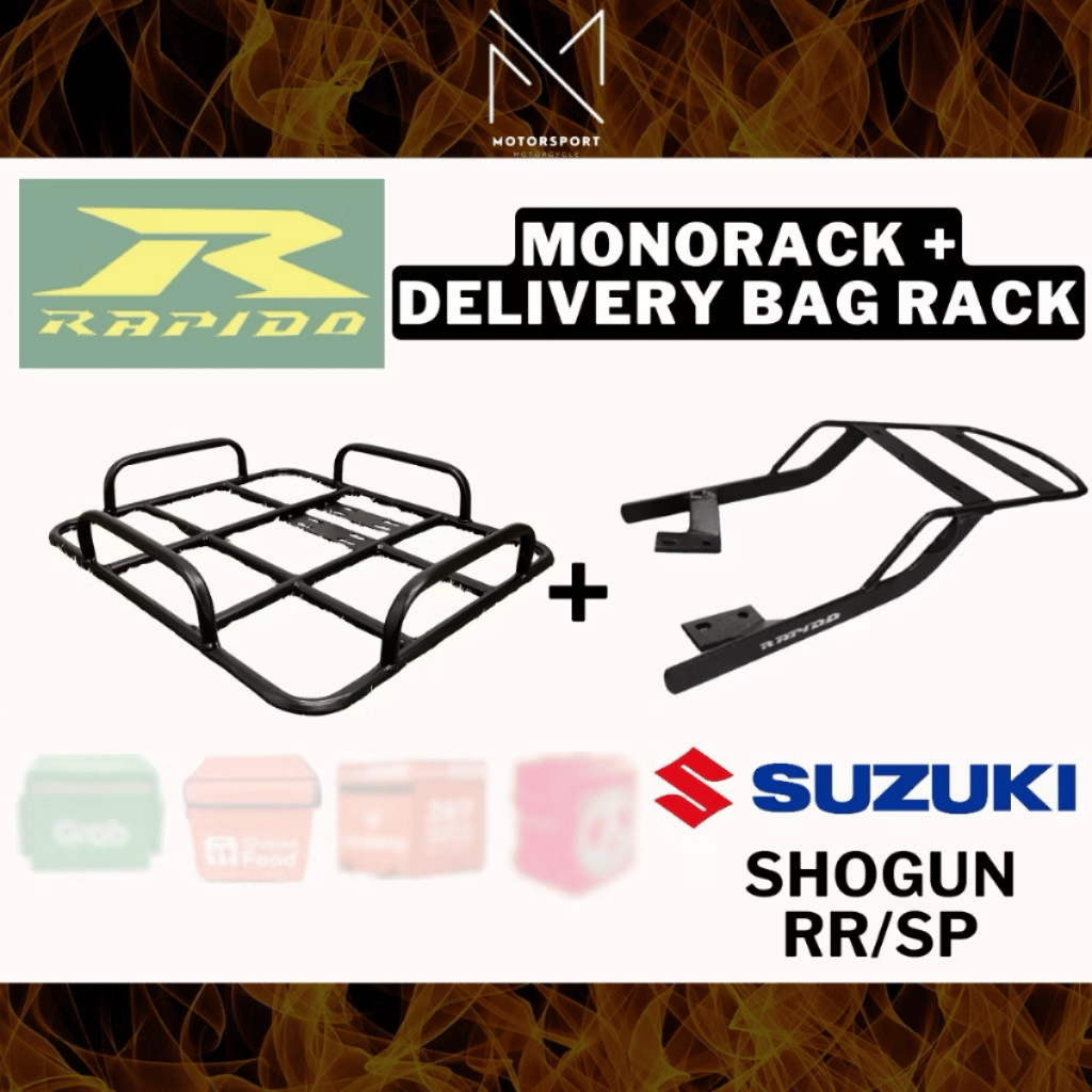 RAPIDO SUZUKI Monorack Motorcycle With Delivery Rack Frame Rak Rek ...