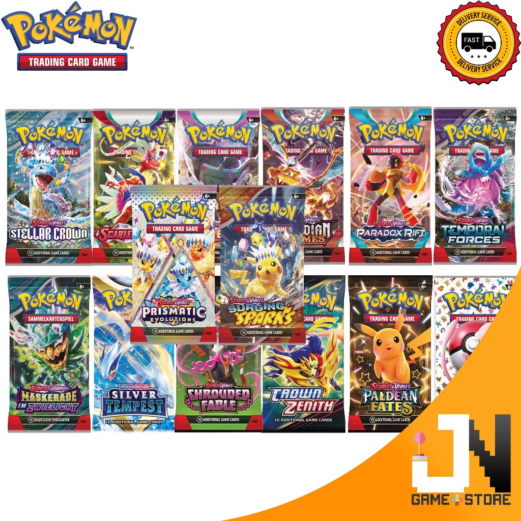 Pokemon Prismatic Evolution Surging Sparks Shrouded Fable Stellar Crown ...