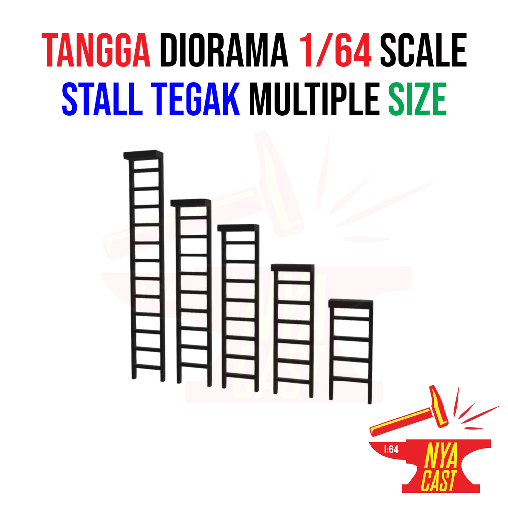 Tangga Tegak Multiple Stall Ladder Platform Stairs 1/64 Diorama DIY ...
