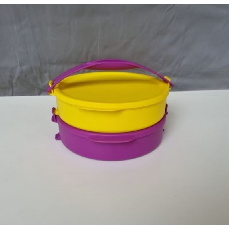 Tupperware 'Click To Go Round' 880ml, 2 tier | Shopee Philippines