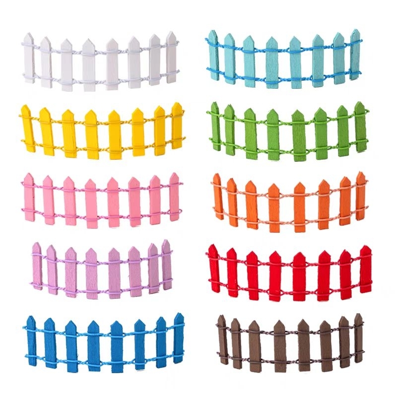 Mini fence decorative minature railing DIY colorful small wooden pagar ...