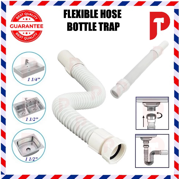 PVC Flexible Hose Bottle Trap BASIN & SINK WASTE DRAIN FLESIBLE PAIP ...