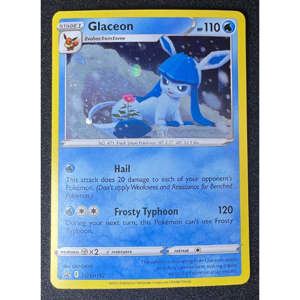 2022 Pokemon Swsh Black Star 192 Glaceon-Holo Brilliant Stars Cosmos ...