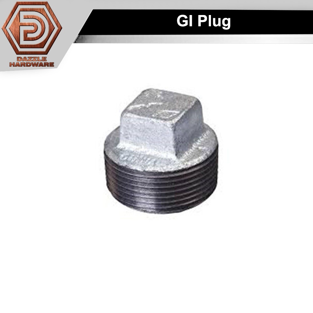 Gi plug galvanised iron plug penutup paip besi thread luar gi fitting ...