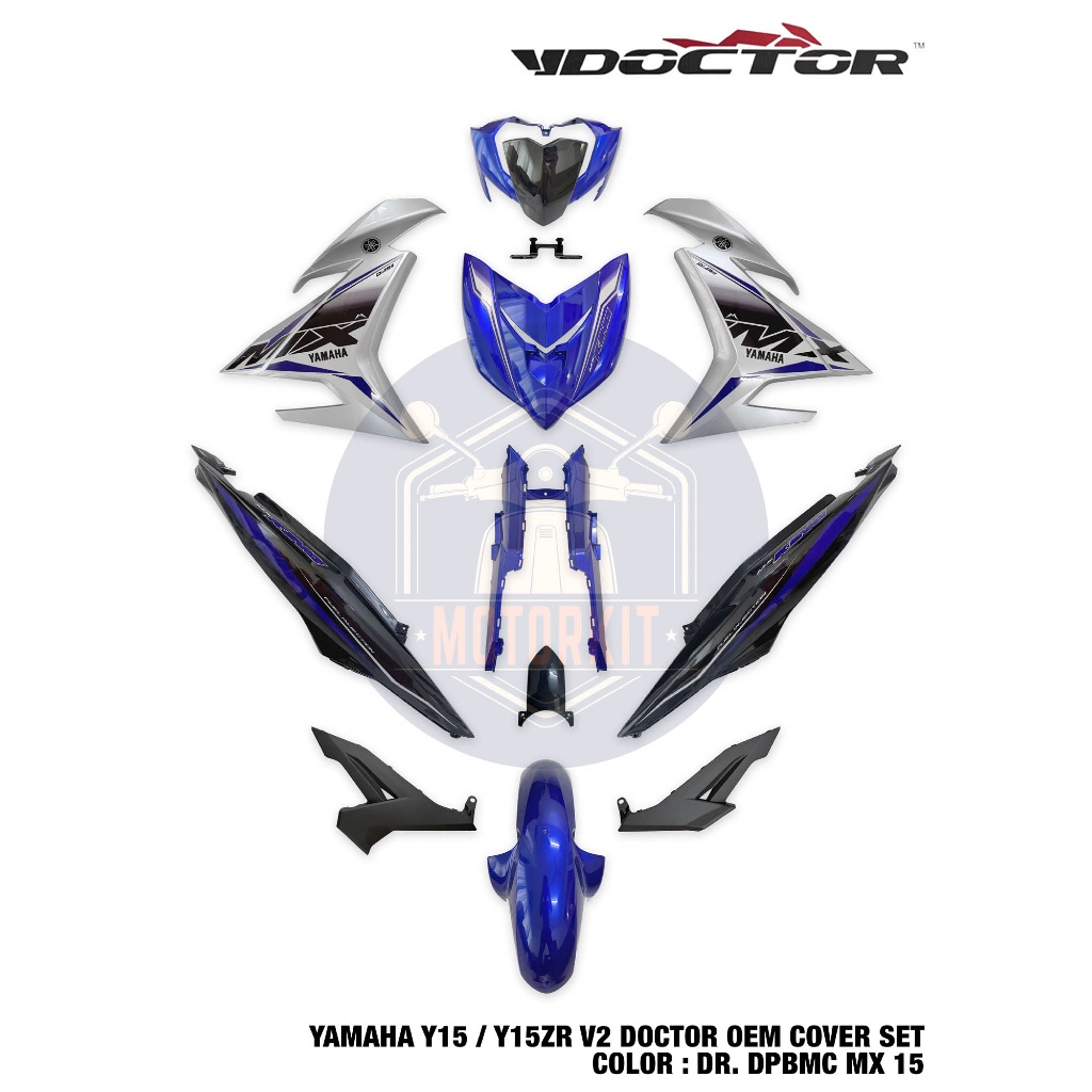 YAMAHA Y15 Y15ZR V2 SPECIAL CUSTOM COLOR BARU BODY COVER SET BLUE DPBMC ...