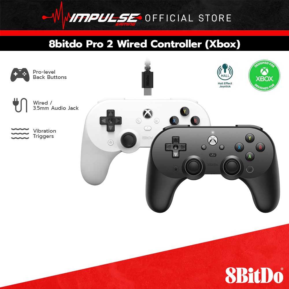 8BitDo Pro2 Wired Controller - Hall Effect Joysticks and Hall Triggers ...