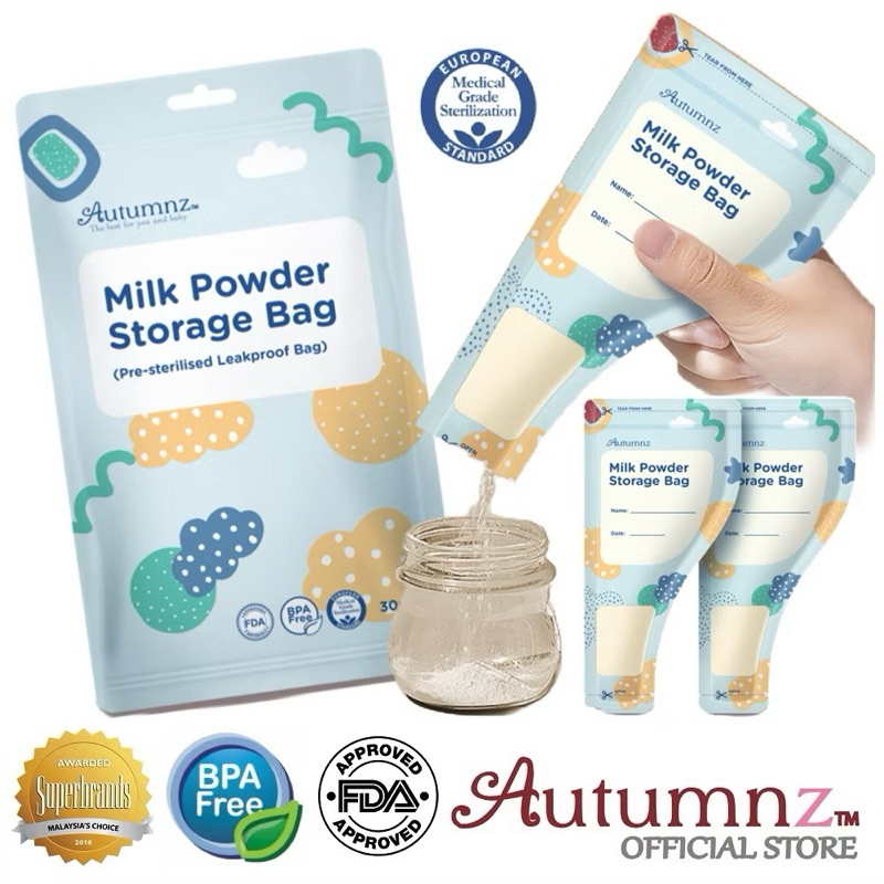 Autumnz Milk Powder Storage Bag (Pre-sterilised Leakproof Bag) | Shopee ...