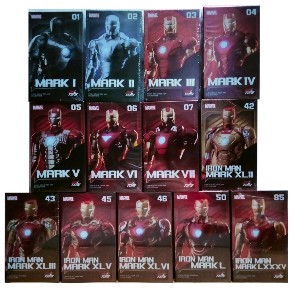 ZD TOYS Marvel Studios 4-Inch Iron man MK1 MK2 MK3 MK4 MK5 MK6 MK7 MK42 MK43 MK45 MK46 MK50 MK85 ...