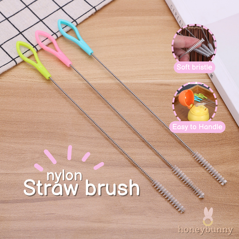Nylon Stainless Steel Straw Brush – 20cm / Berus Straw Nilon Keluli ...