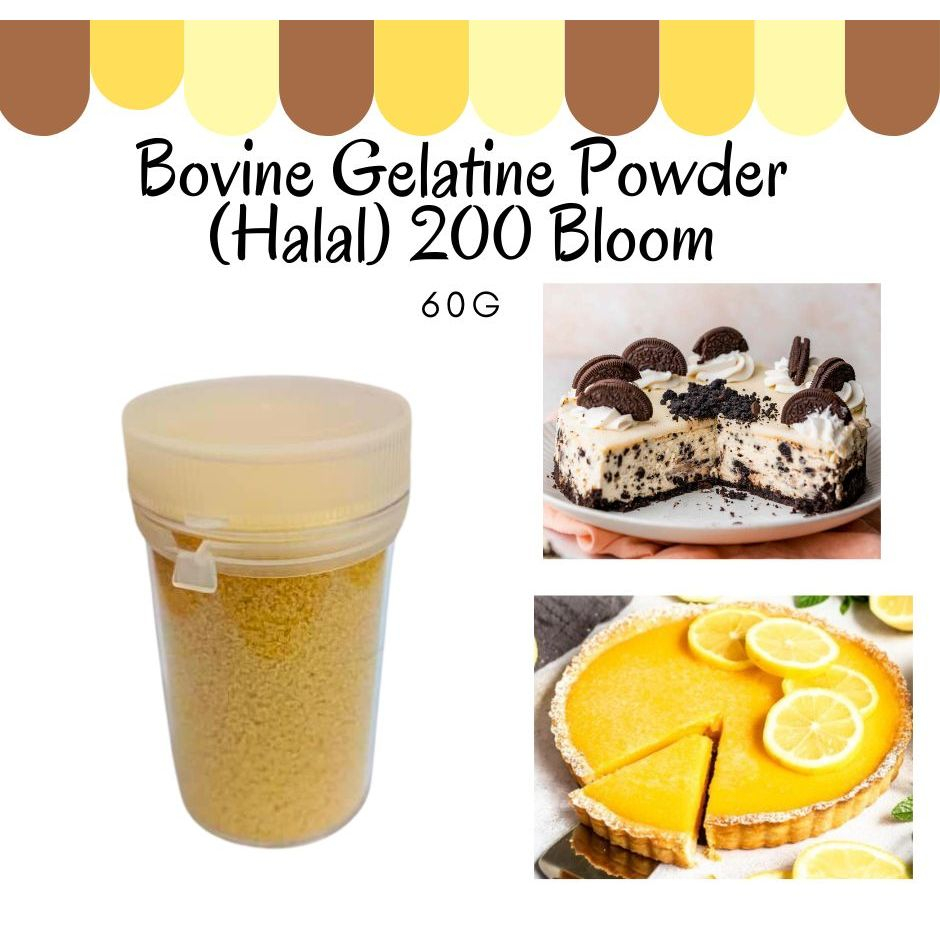 Bovine Gelatine Powder ( Halal ) 200 Bloom / 吉利丁粉 - 60g ( repack ...