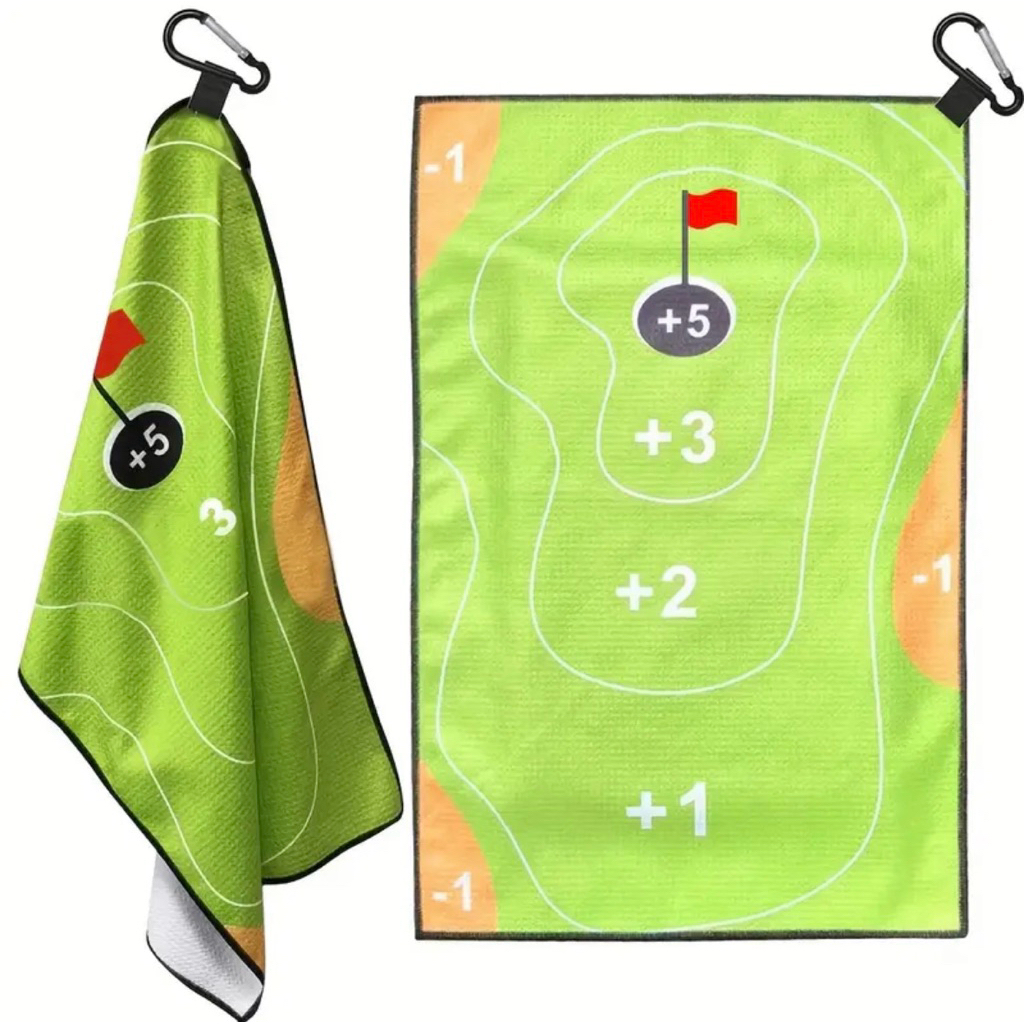 Golf Course Landscape Design Golf Towel With Clip (Green) Cleaning ...