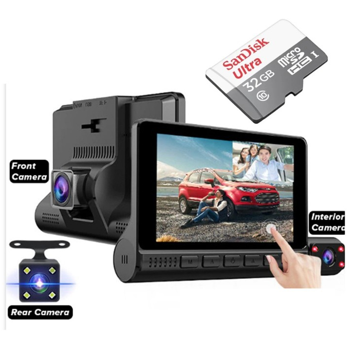 MFAST Car DVRs Dash Cam 4.0 Inch 3 Cameras Lens Video Recorder With ...