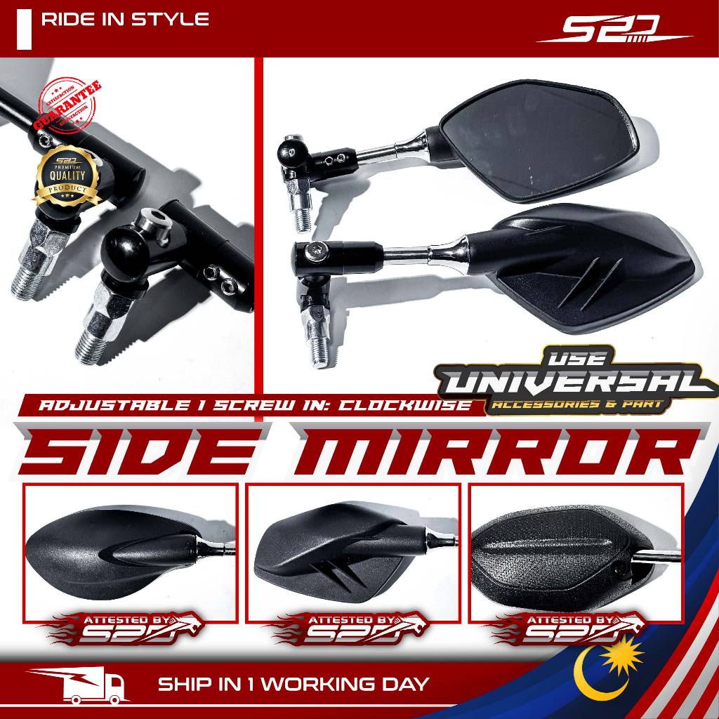 Side Mirror Set Adjustable Rear View Cermin Sisi Kiri Kanan 1 Pair ...