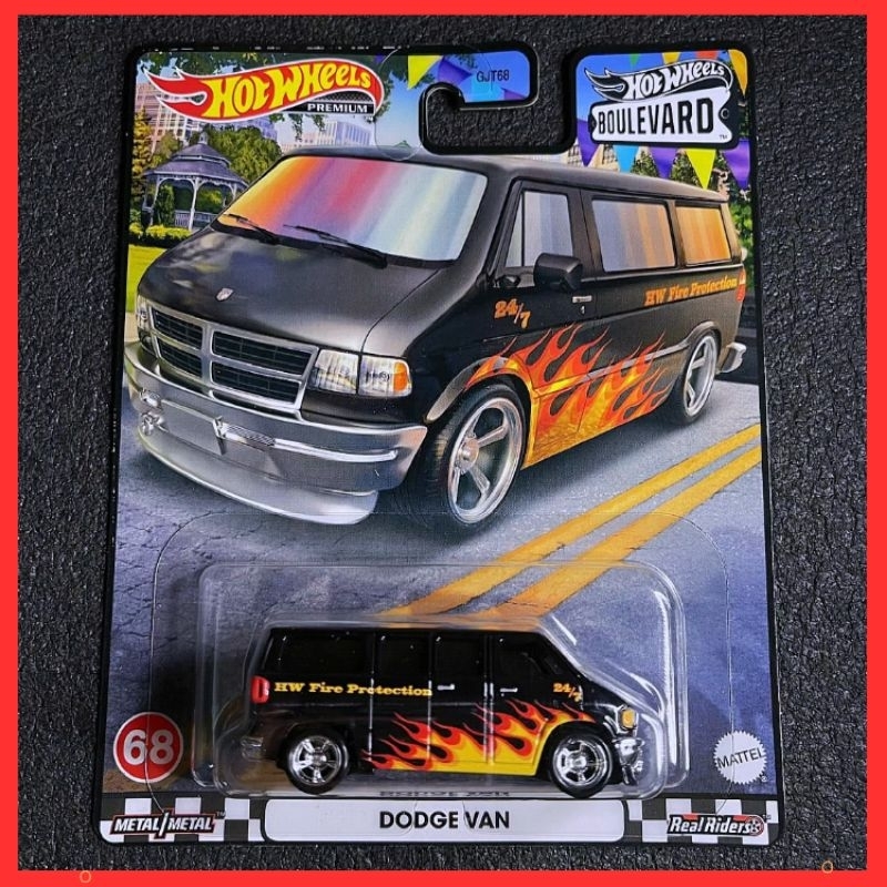 Hot Wheel Dodge Van Boulevard 2023 Flame with Go Kart Interior Kereta ...