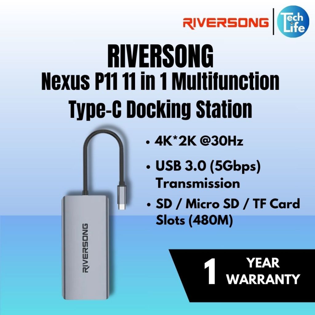 Riversong Nexus P11 11 in 1 Multifunction Type-C Docking Station)/Audio ...
