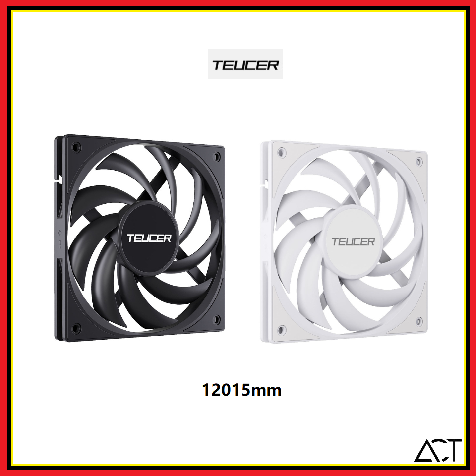 Teucer UT-12015 12cm Casing Thin Fan ( 15mm ) 4pin PWM Black SLIM FAN ...