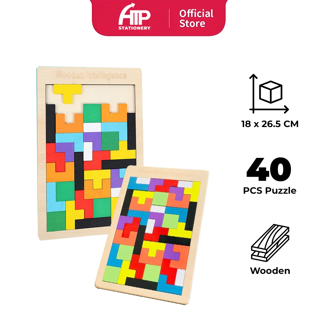 3D Wooden Tetris Toys Block Children Educational Creative Games Block ...