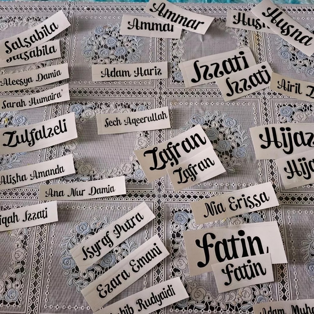 STICKER NAME CUSTOM BUAT STICKER SENDIRI STICKER MOTOR KERETA BASIKAL ...