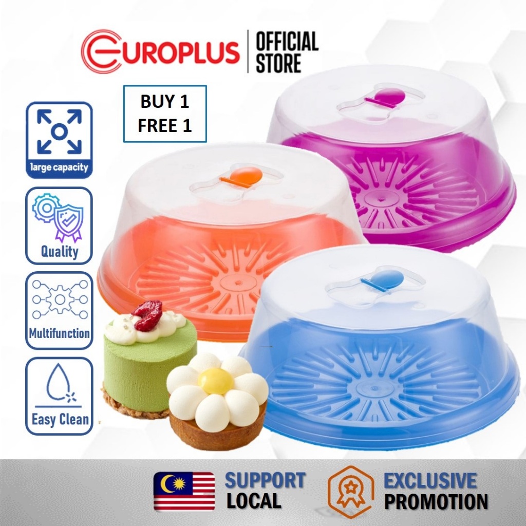 Euroliving Plastic Round Cake Bread Bakery Food Keeper Storage Box With ...