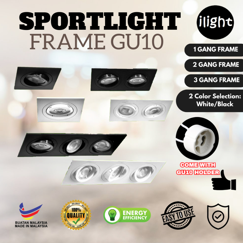 Spotlight Eyeball Frame GU10 1 Gang 2 Gang 3 Gang Black White Color ...