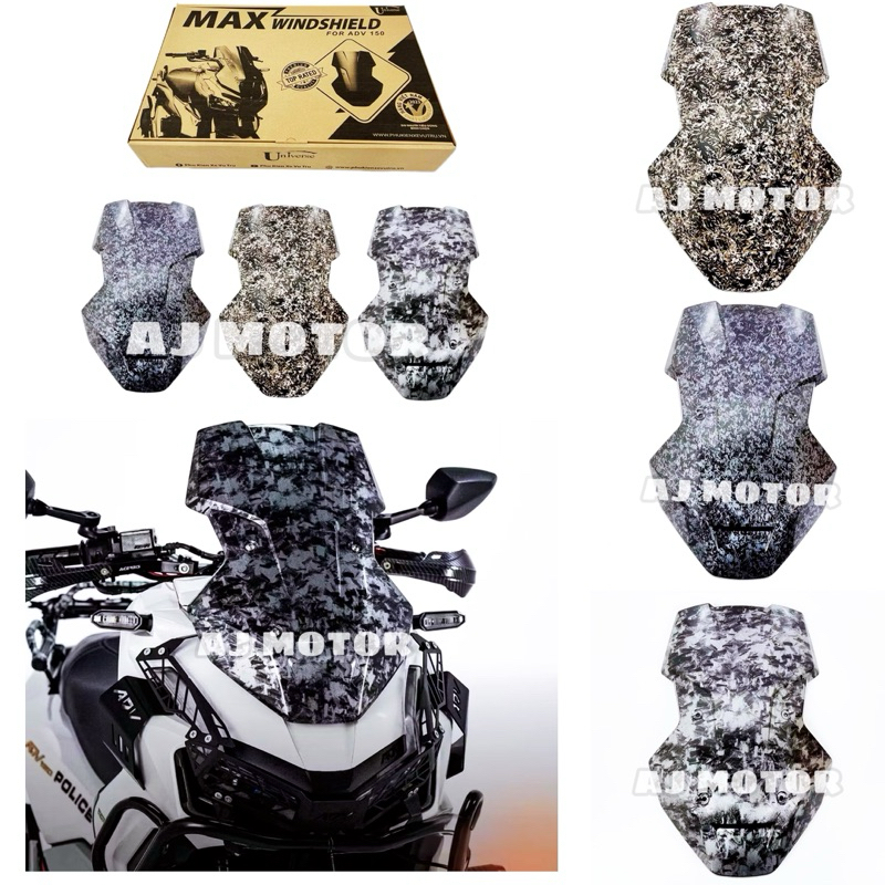 HONDA ADV150 ADV160 50CM WINDSHIELD NEW COLOUR FORGED WHITE & BLACK ...