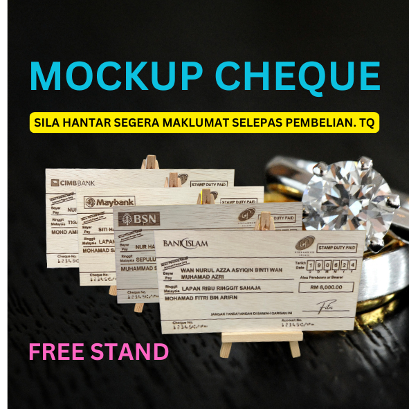 REPLIKA Mockup Cheque Check Delivery Check + Check Tread Wedding Check ...