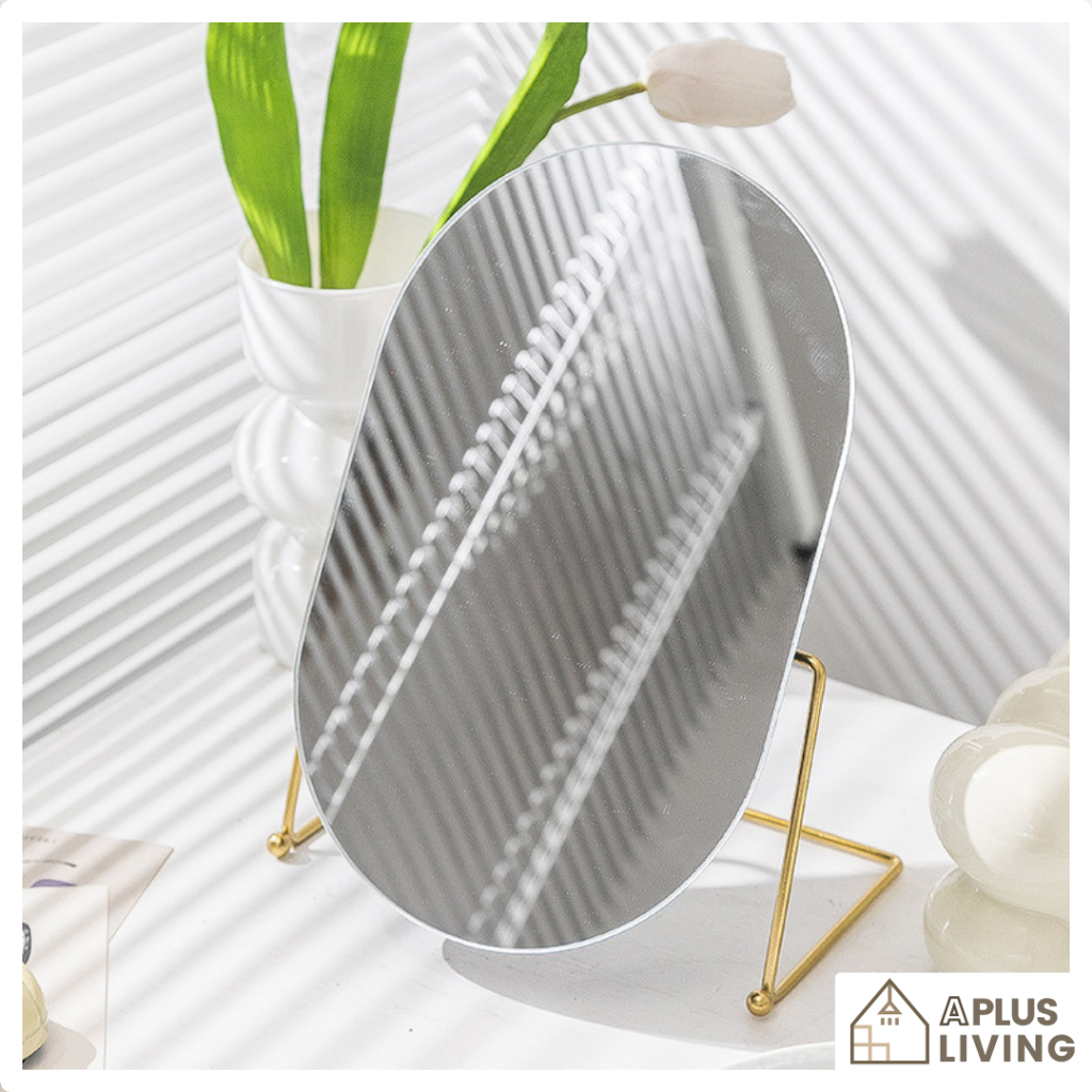 Rotating Oval Makeup Mirrow Metal Standing Mirror Bathroom Desk ...