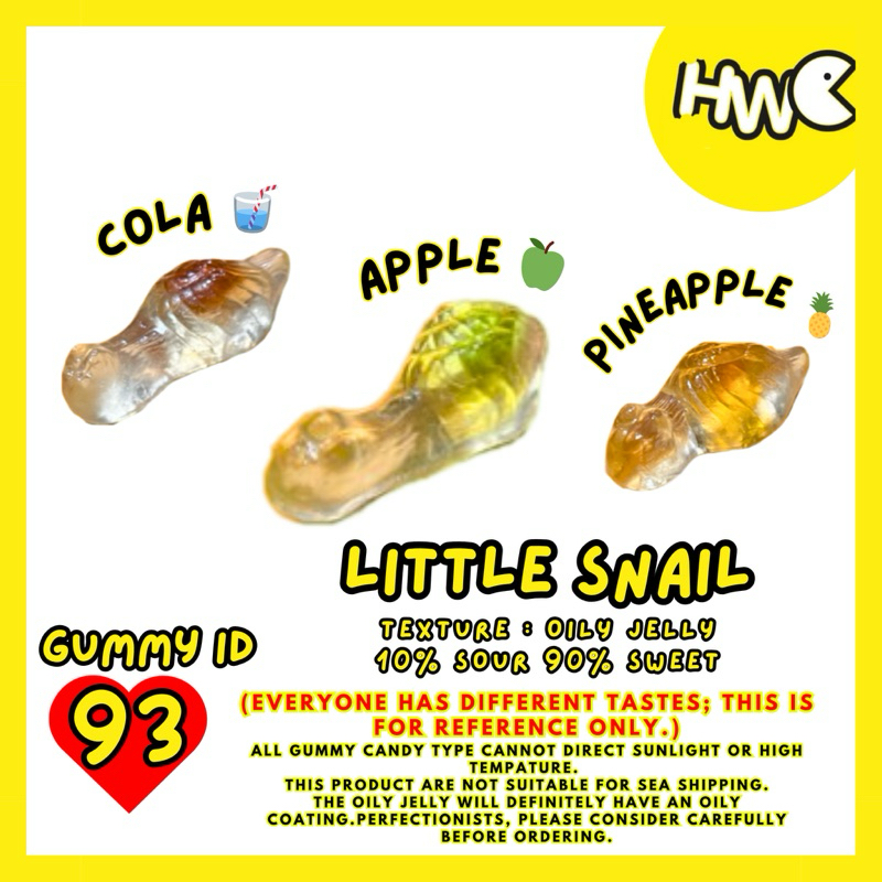 Cute Little Snail Gummy Candy Pineapple Oily Jelly Gula Chocolate ...