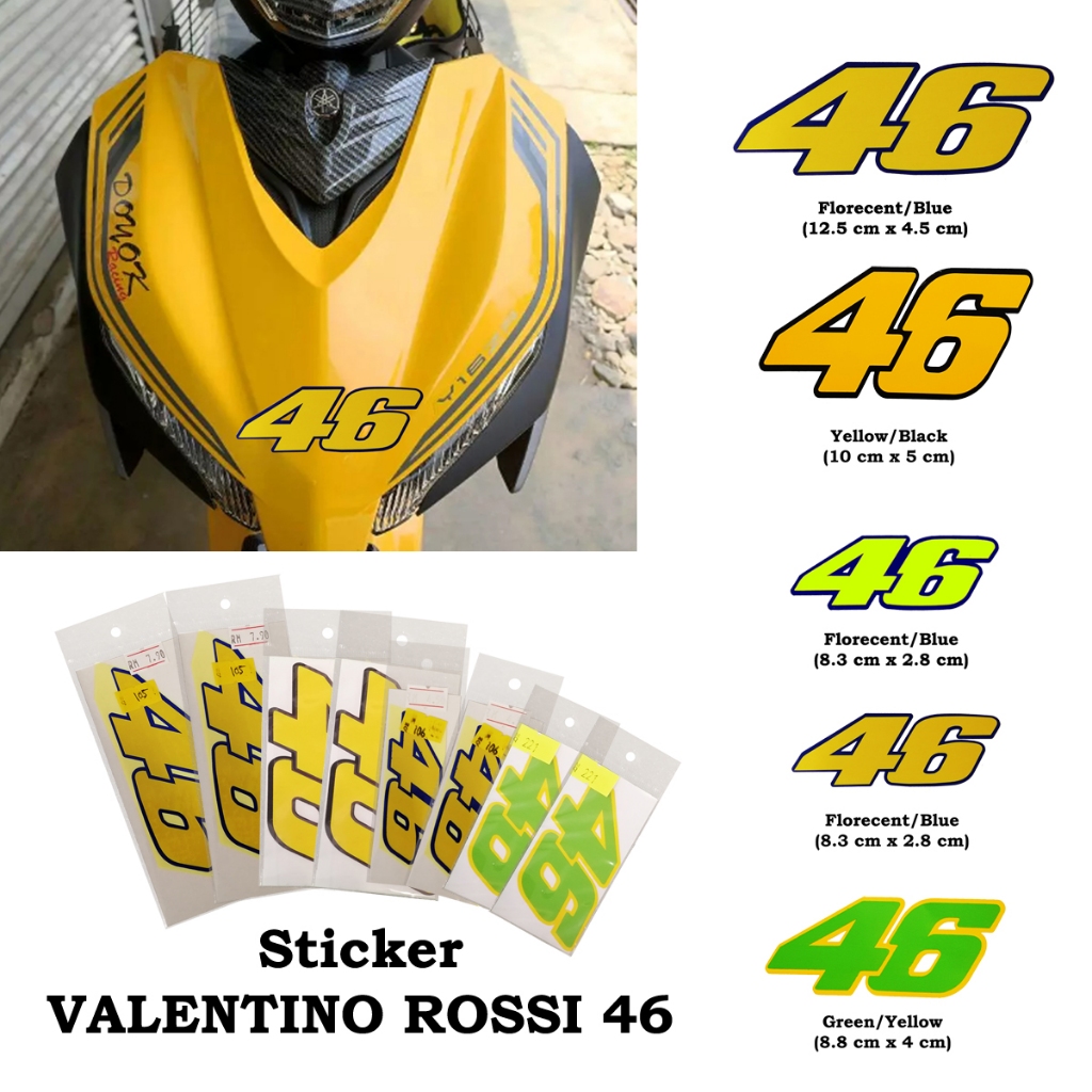 Sticker Motor 46 Valentino Rossi Reflect and Non Reflective Tampal Luar ...