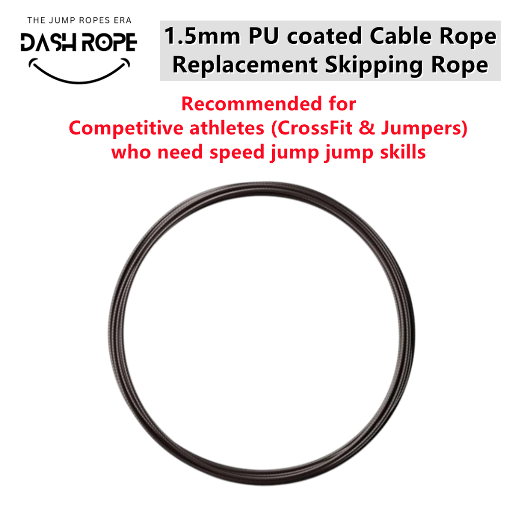 DASH ROPE 1.5mm PU coated Cable Competition Jumpers Replacement Jump ...