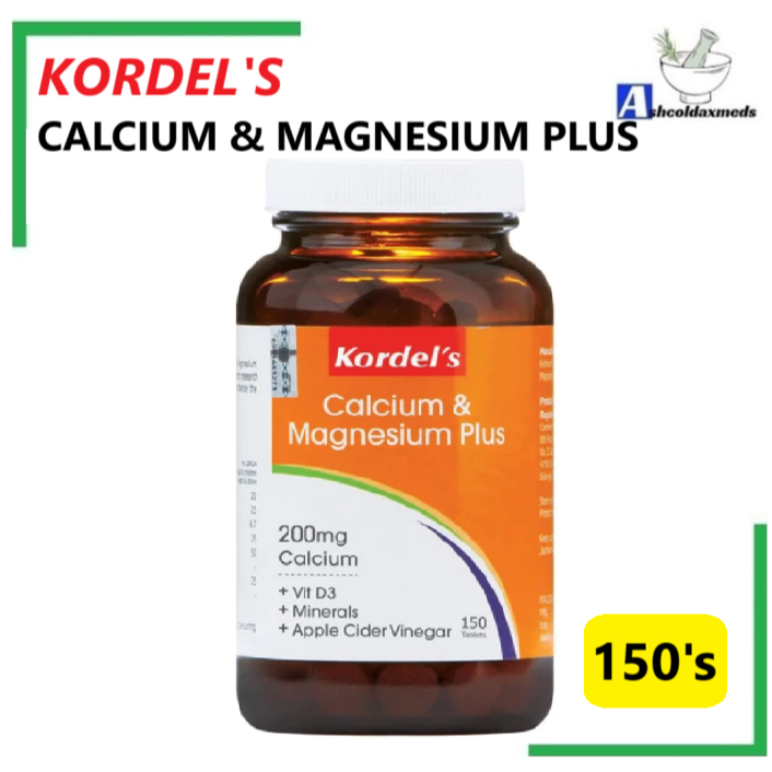 KORDEL'S CALCIUM&MAGNESIUM PLUS 200MG 150s EXP08/2027 | Shopee Philippines