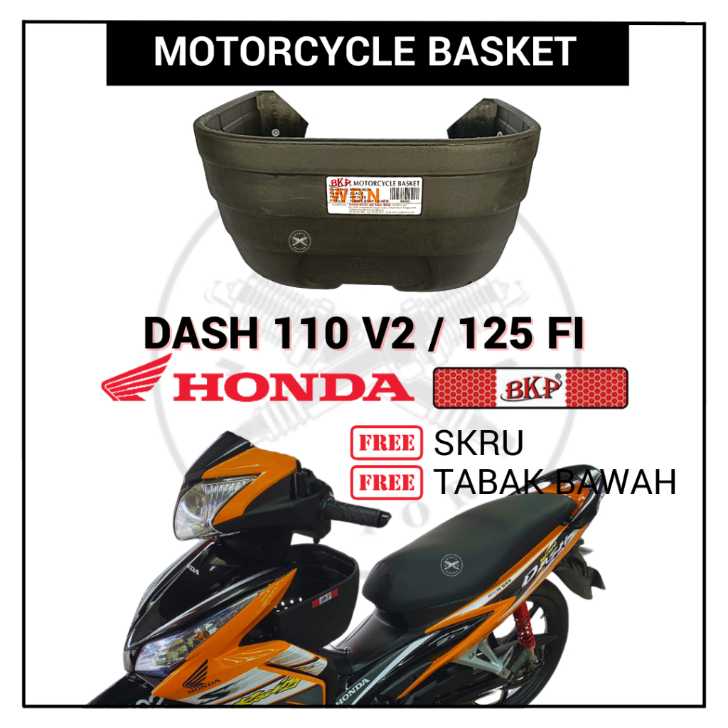 FREE SKRU BKP BASKET HONDA DASH NEW WAVE DASH2 DASH 2 Plastic Plastik Pvc Motor Front Bakul ...