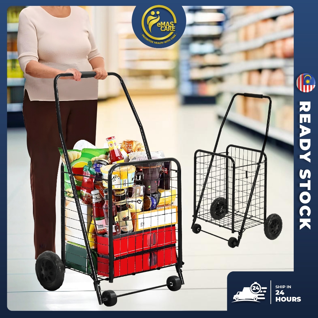 Foldable Large Shopping Cart Grocery Market Trolly Portable Shopping ...