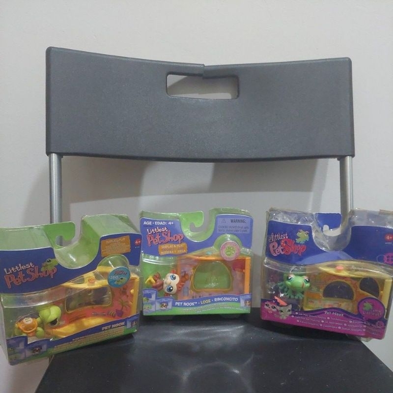 Littlest Pet Shop Pet Nook Trio Set Take All 3 474 Frog, 350 Turtle ...