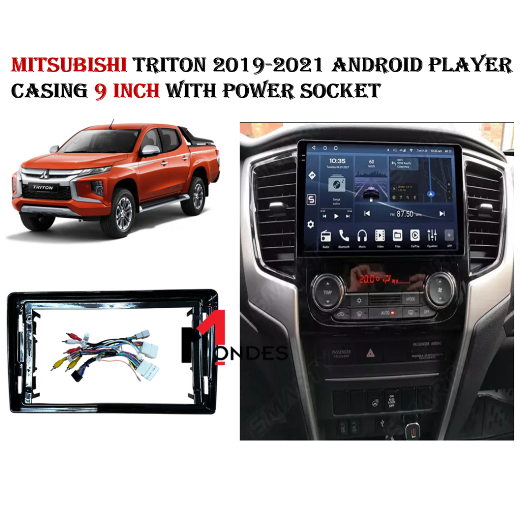 Android Player Casing 9" Mitsubishi Triton 2019-2021 (High/Low Spec ...