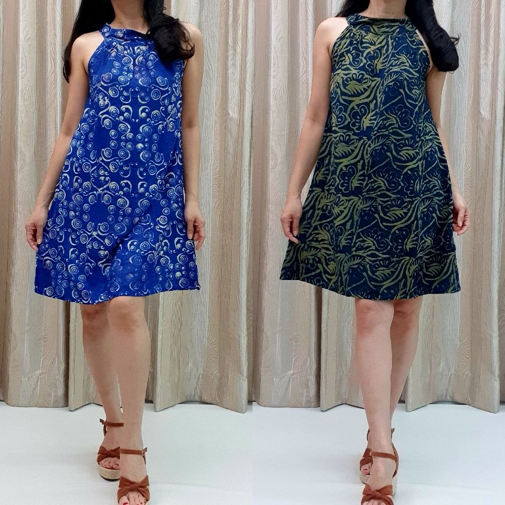 [1025] WOMEN SHORT DRESS BATIK TALI/BATIK DRESS TALI AVAILABLE | Shopee ...