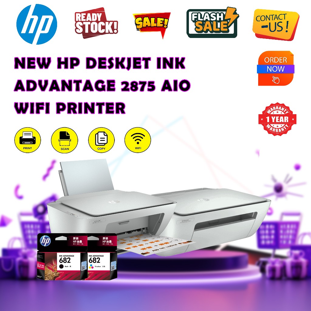 [NEW PRINTER] HP DeskJet Ink Advantage 2875 AIO Wifi Printer - Print - Scan - Copy - Wifi ...